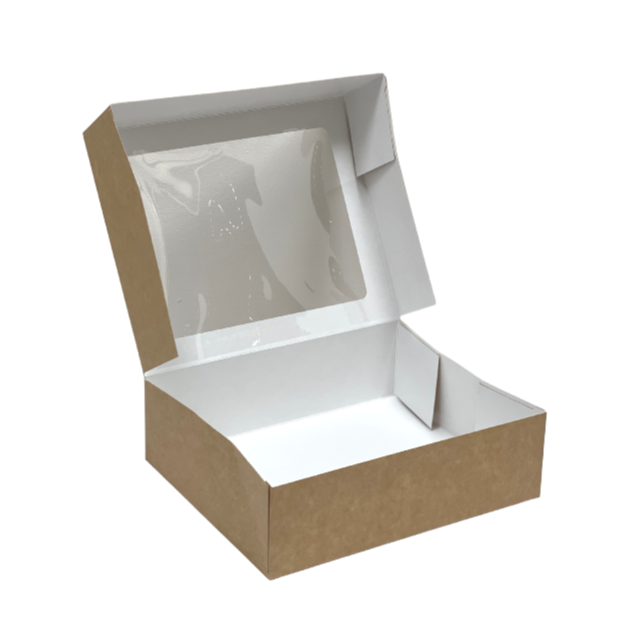 Kraft Tray Bake Box With Window - 2 Sizes Available – Forever Party