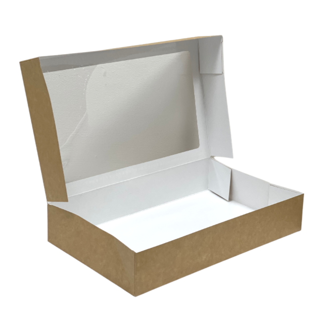 Kraft Tray Bake Box With Window - 2 Sizes Available – Forever Party